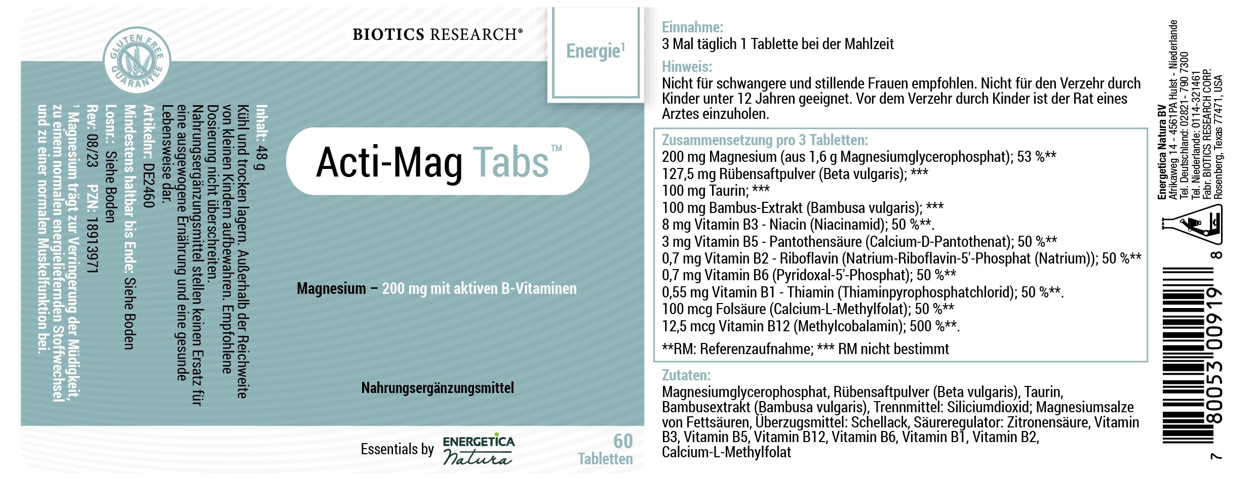 Acti-Mag Tabs (Magnesium)